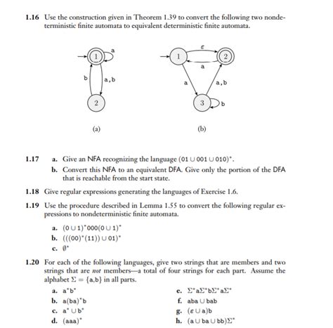 Solved 1 16 Use The Construction Given In Theorem 1 39 To