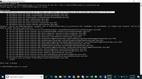 Xml Why Am I Getting An Error While Running Ant Sonar Command In Cmd