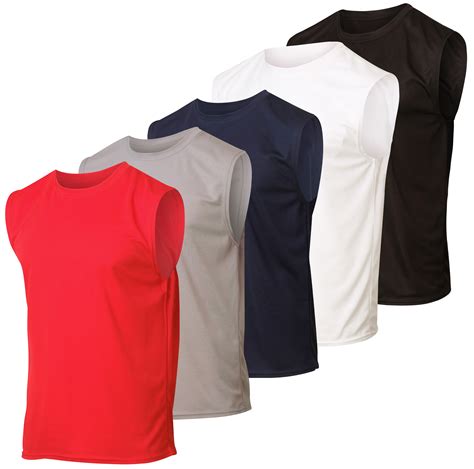 5 Pack Mens Mesh Active Athletic Tech Tank Top Workout And Training Activewear Available In