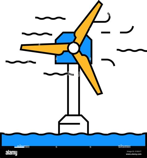 Offshore Wind Turbine Icon Color Illustration Stock Vector Image And Art
