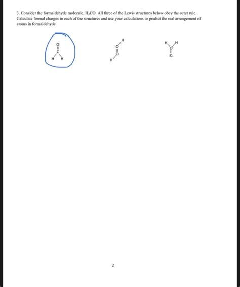 solved 3 consider the formaldehyde molecule h co all