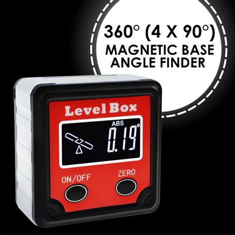 Digital Level Box Protractor Angle Finder Bevel Gauge Magnetic Base