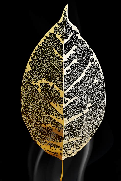 三联晶瓷画素材 叶脉金箔画 叶子装饰画高清下载 B 加加色