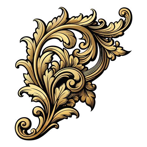 Ornate Golden Scroll Design Element Premium Ai Generated Vector