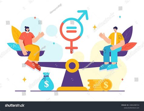 Sexism Vector Illustration Showing Gender Inequality Stock Vector
