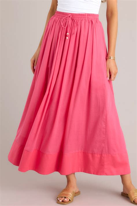Flowing Hot Pink Maxi Skirt All Skirts Red Dress