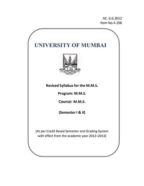 Mms Syllabus Mumbai University Pdf Business Accounting And Finance
