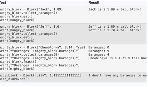 solved this is my code so far class blork defines the