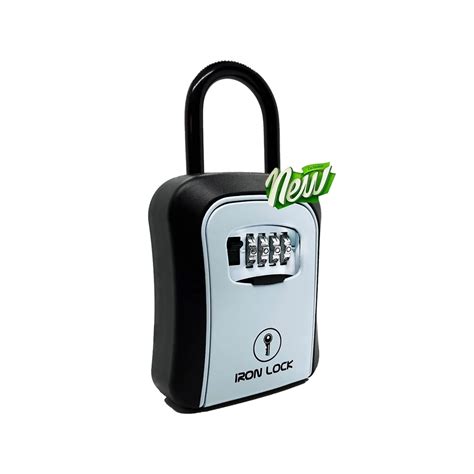 Medium Portable Key Lock Box With Removable U Shackle Grey Iron Lock