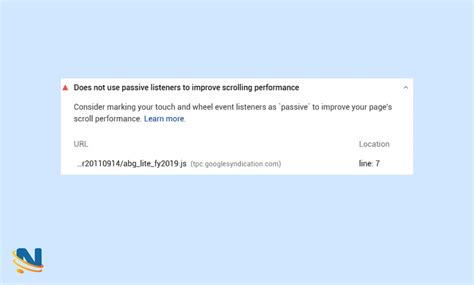 آموزش رفع ارور Use Passive Listeners To Improve Scrolling Performance نجوانت صفحه