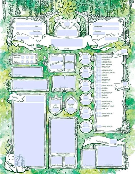 Form Fillable Everbrew Character Sheets Etsy Canada Character Sheet