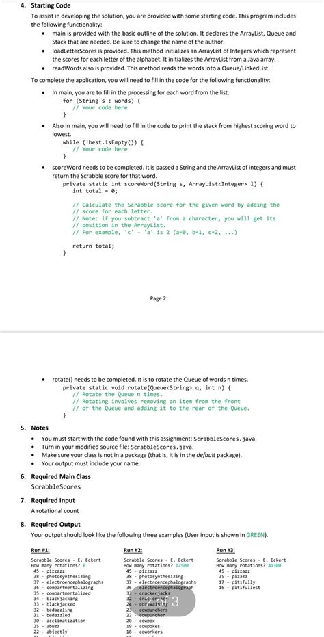 scrabble scores 1 overview you are to write a