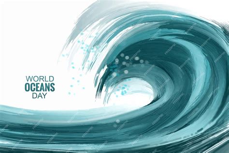 강력한 푸른 바다 파도 배경 무료 벡터