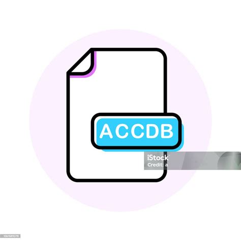 Accdb File Format Extension Color Line Icon Stock Illustration Download Image Now Computer