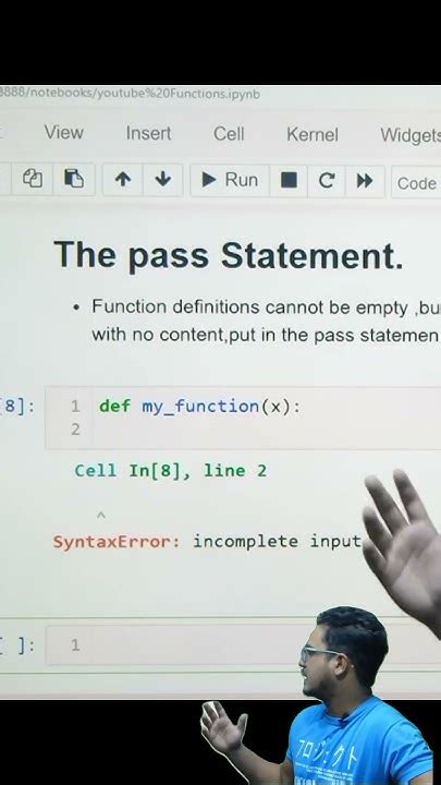 Pass Statement In Python Function Pythonfordatascience Phython Hindi Youtube