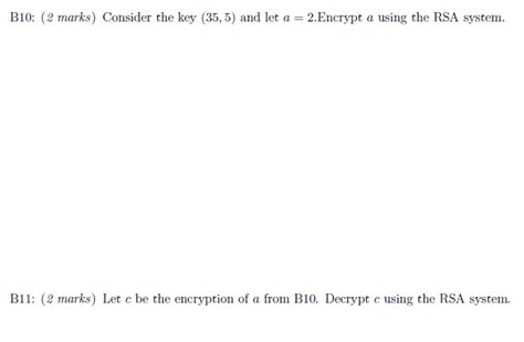 Solved B10 2 Marks Consider The Key 355 And Let
