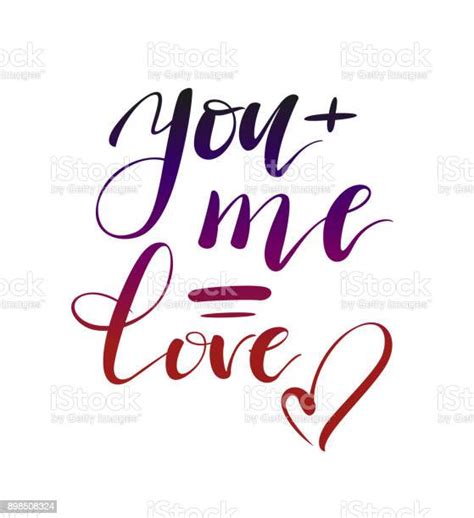 당신과 나는 사랑입니다 서 예와 발렌타인 데이 인사말 카드입니다 손으로 그린 디자인 요소입니다 현대 브러쉬 글자를 손으로 그리기에 대한 스톡 벡터 아트 및 기타 이미지