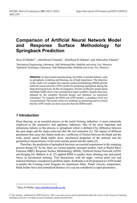 Pdf Comparison Of Artificial Neural Network Model And Response Surface Methodology For
