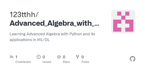 Github 123tthhadvancedalgebrawithpython Learning Advanced