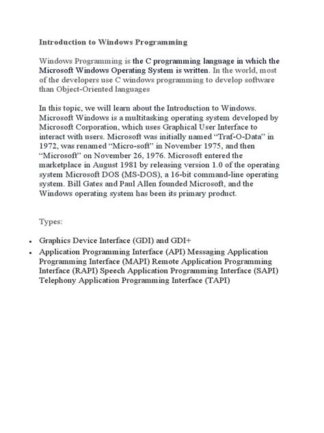 Visual Programming Unit I Pdf