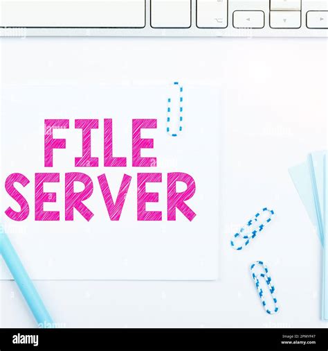 hand writing sign file server concept meaning device which controls