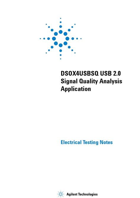 AGILENT TECHNOLOGIES DSOX USBSQ USB ELECTRICAL TESTING NOTES Pdf Download ManualsLib
