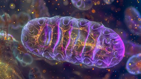 Microscopic Image Of A Crosssection Of A Mitochondria Cell Highlighting