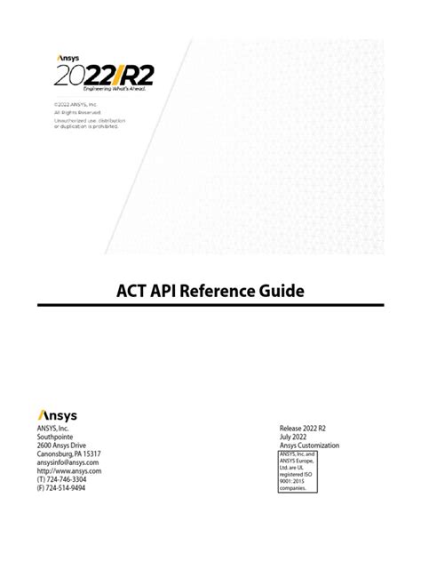 Ansys Act Api Reference Guide Pdf Trademark License