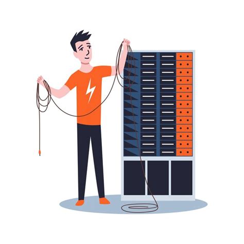 Premium Vector Sysadmin Repairing And Adjusting Network Connection System Administrator