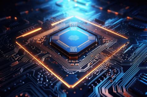 Premium AI Image Powerful Computing CPU And Data In Action