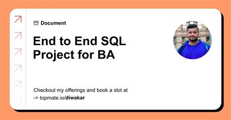 Diwakar Singh 🇮🇳 On Linkedin End To End Sql Project For Ba With Diwakar Singh 10 Comments