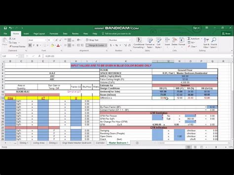 Download Ashrae Heat Load Calculation Excel Sheet Xls 50 Off