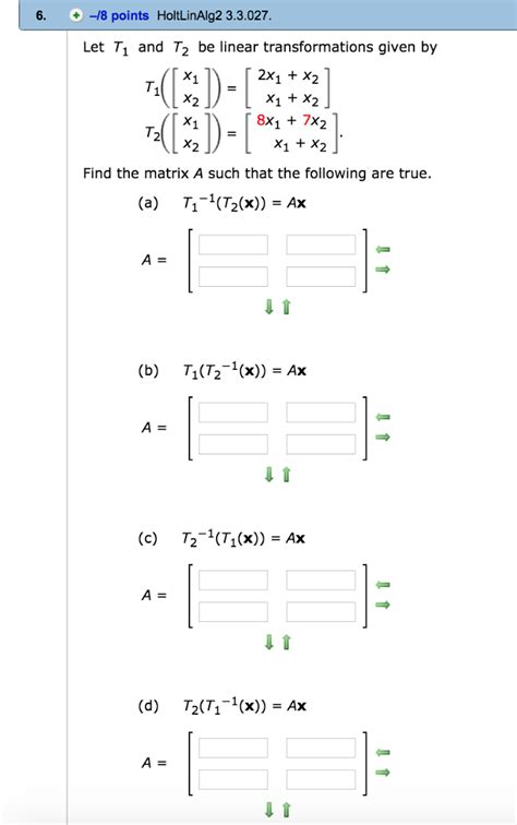 Solved Points HoltLinAlg Let T And T Be Chegg Com