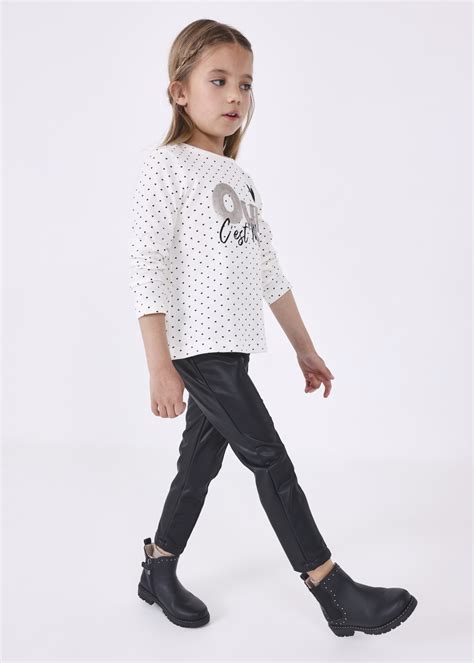 Legging En Simili Cuir Fille Mayoral