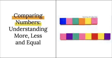Comparing Numbers Understanding More Less And Equal Teaching With Jillian Starr