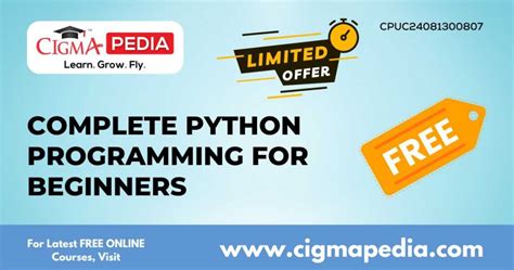 Complete Python Programming For Beginners Free Udemy Course Cigma Pedia