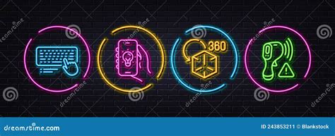 Electric App Computer Keyboard And Augmented Reality Minimal Line Icons For Web Application