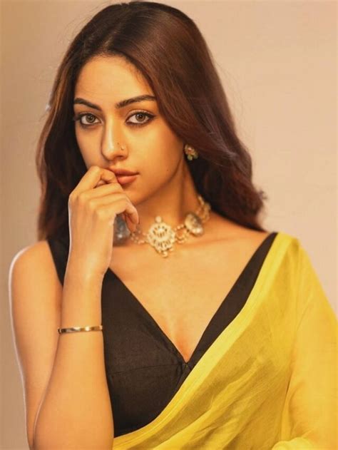 Anu Emmanuel Looks Awesome In Yellow Saree Telugu Rajyam