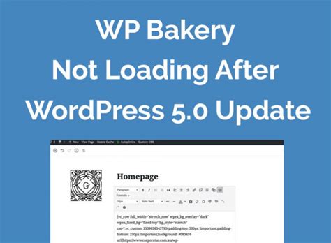 Fix Wp Bakery Page Builder Not Loading After Wordpress 50 Update