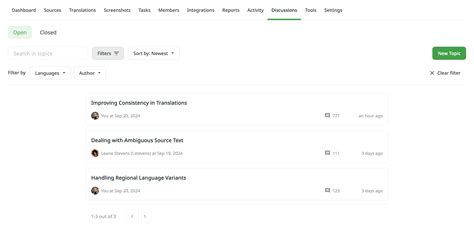 Discussions Crowdin Docs