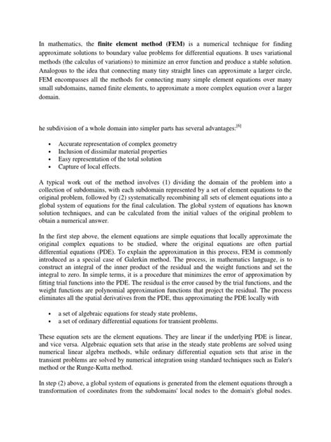 Fem Pdf Finite Element Method Partial Differential Equation