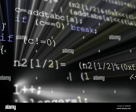 Programmers Code Abstract Screen Of A Software Developer Source Code Background With Light