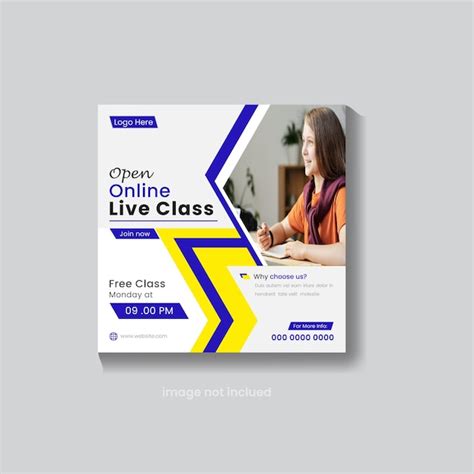 Premium Vector Online Creative Class Social Media Post Design