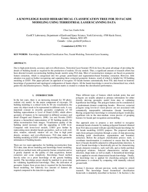 Pdf A Knowledge Based Hierarchical Classification Tree For 3d Facade