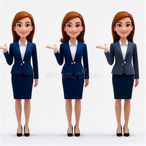 Businessman Cartoon Beautiful Cute Girls In Various Outfits Stock Illustration Illustration