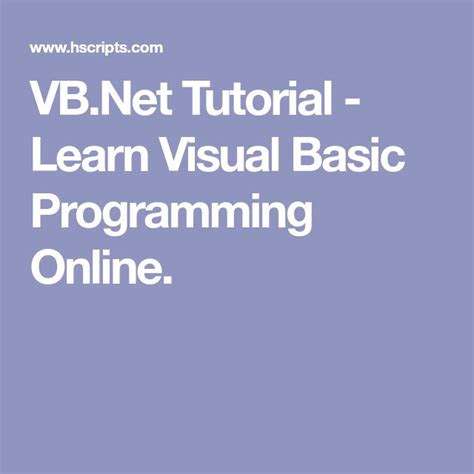 Vbnet Tutorial Learn Visual Basic Programming Online Visual Basic
