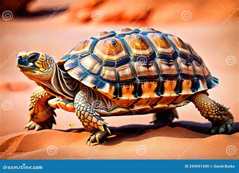 African Sulcata Spurred Tortoise Turtle Shell Desert Sahara Stock
