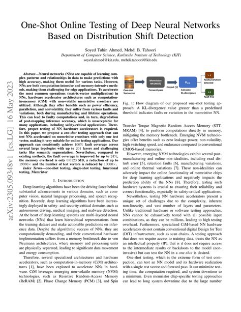 Pdf One Shot Online Testing Of Deep Neural Networks Based On