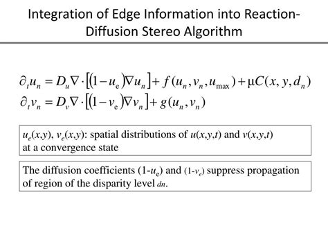 Ppt Integration Of Intensity Edge Information Into The Reaction Diffusion Stereo Algorithm