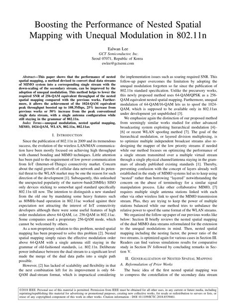 Pdf Boosting The Performance Of Nested Spatial Mapping With Unequal Modulation In 80211n